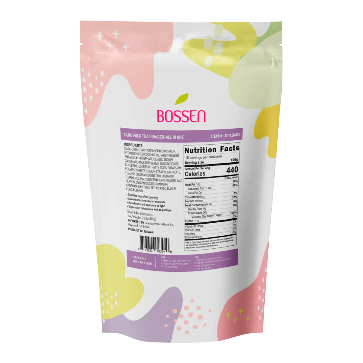 Bossen - Taro Milk Tea Powder - All in One (2.2lbs) DPA0403 – Hawaii ...